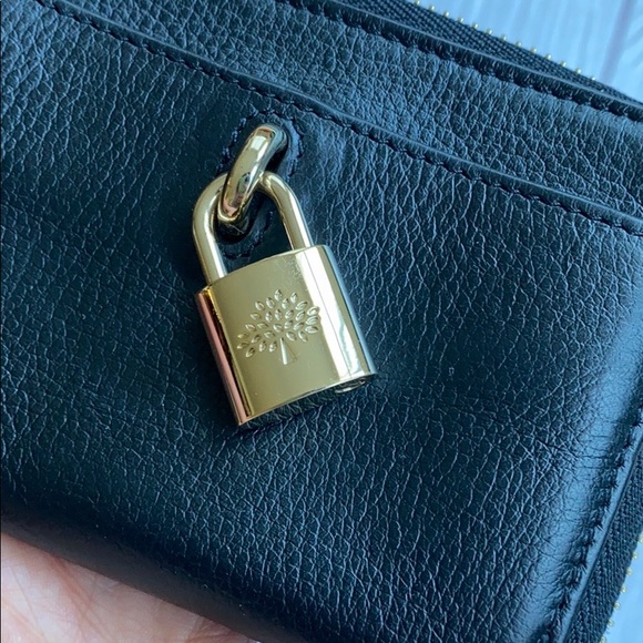 Mulberry | Bags | Mulberry Signature Leather Lock Zip Small Wallet ...